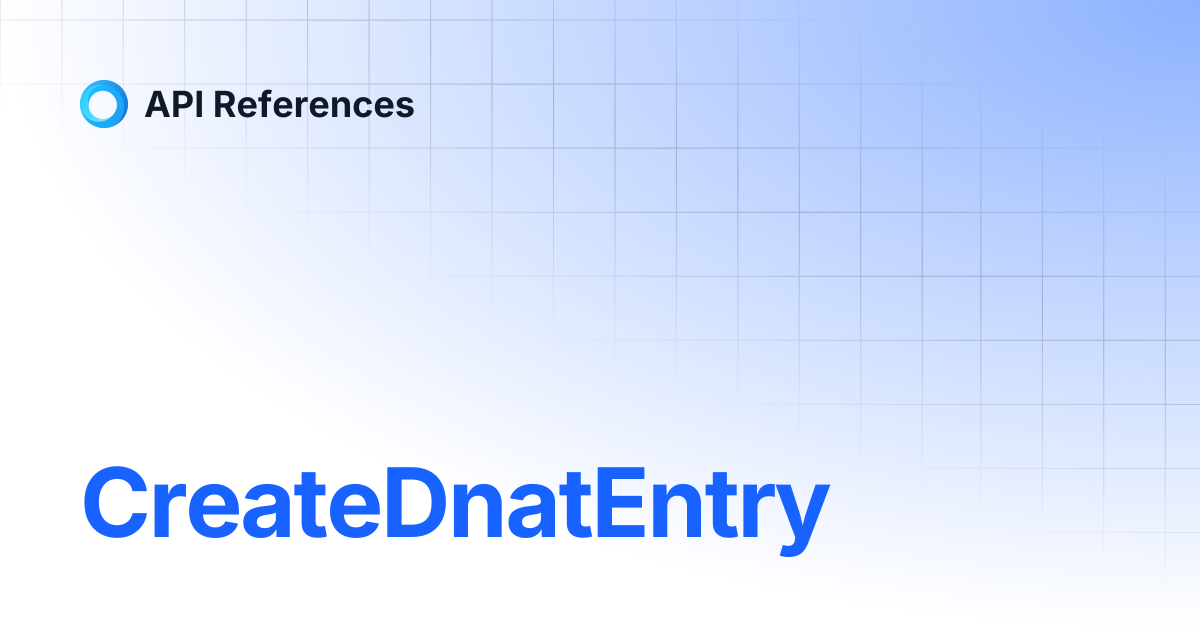 CreateDnatEntry | 中文 | API References
