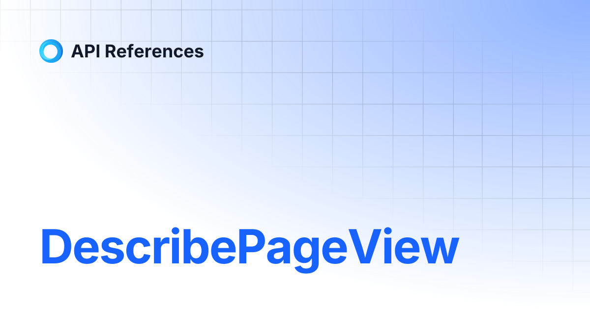 DescribePageView | 中文 | API References