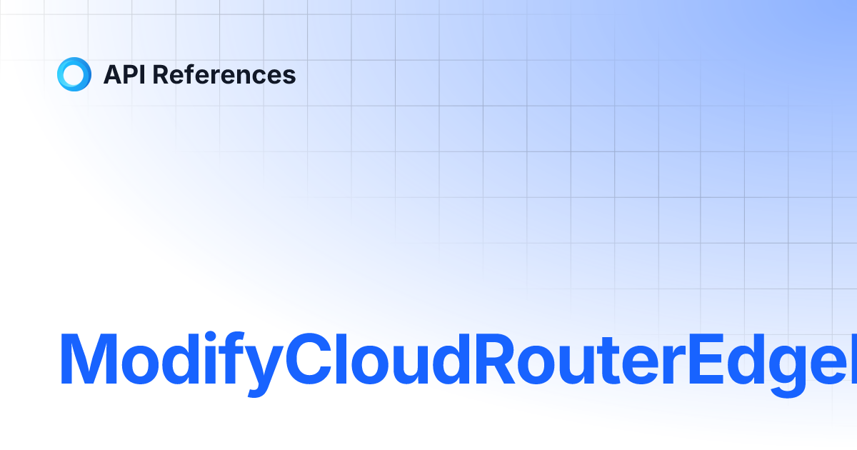 ModifyCloudRouterEdgePointBandwidth | API References