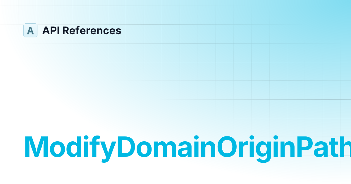 ModifyDomainOriginPathRewrite | API References