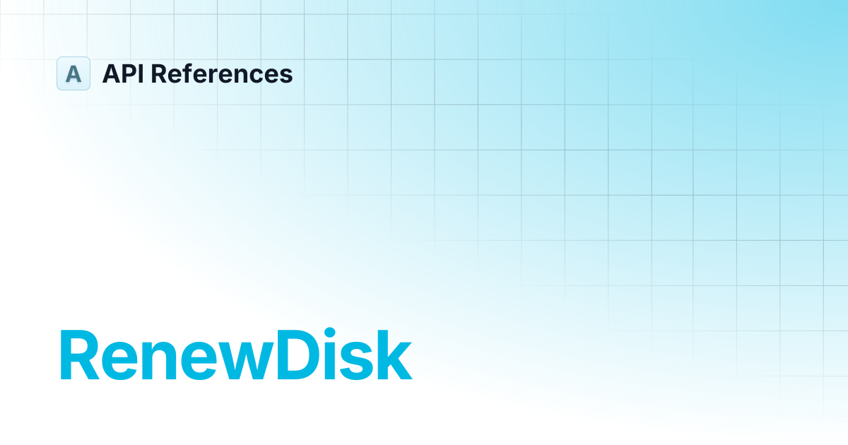 RenewDisk | API References