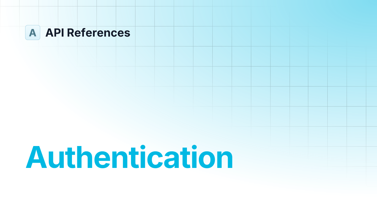 Authentication | API References