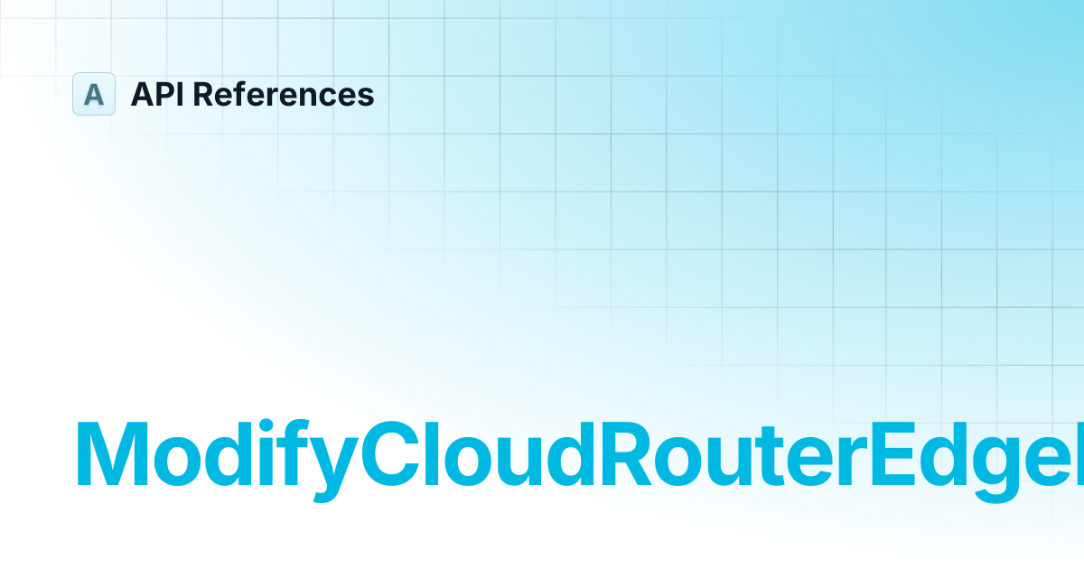 ModifyCloudRouterEdgePoint | API References