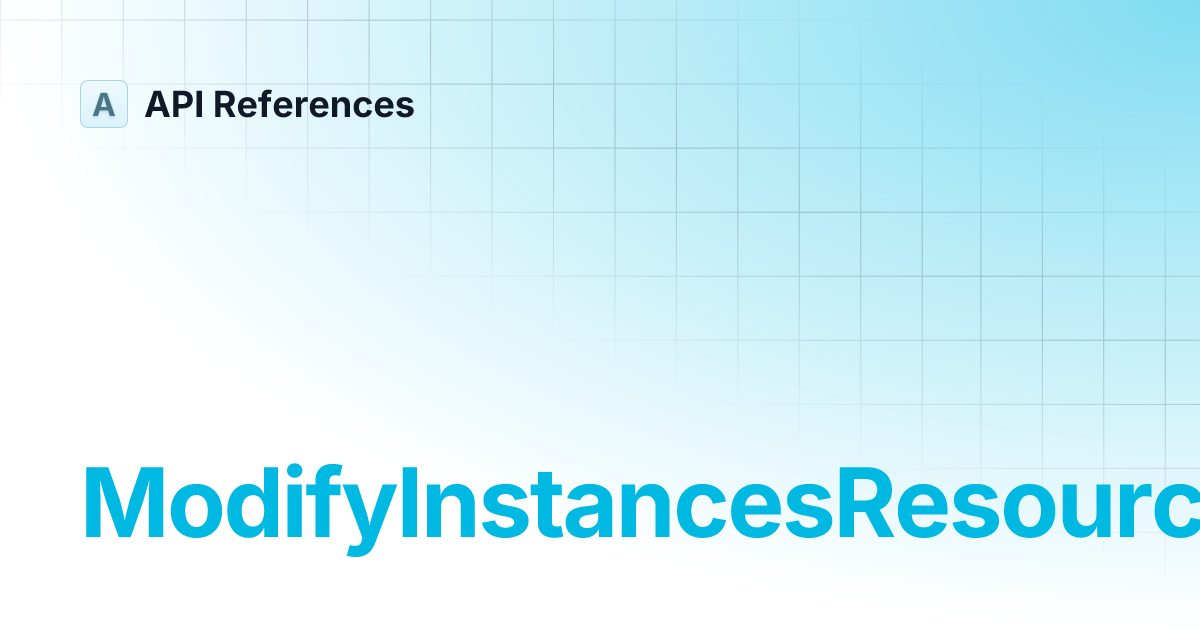 ModifyInstancesResourceGroup | API References