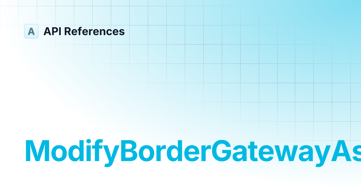 ModifyBorderGatewayAsn | API References