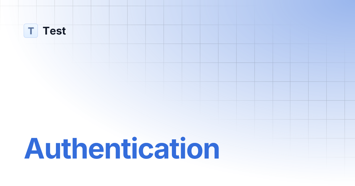 Authentication | Test