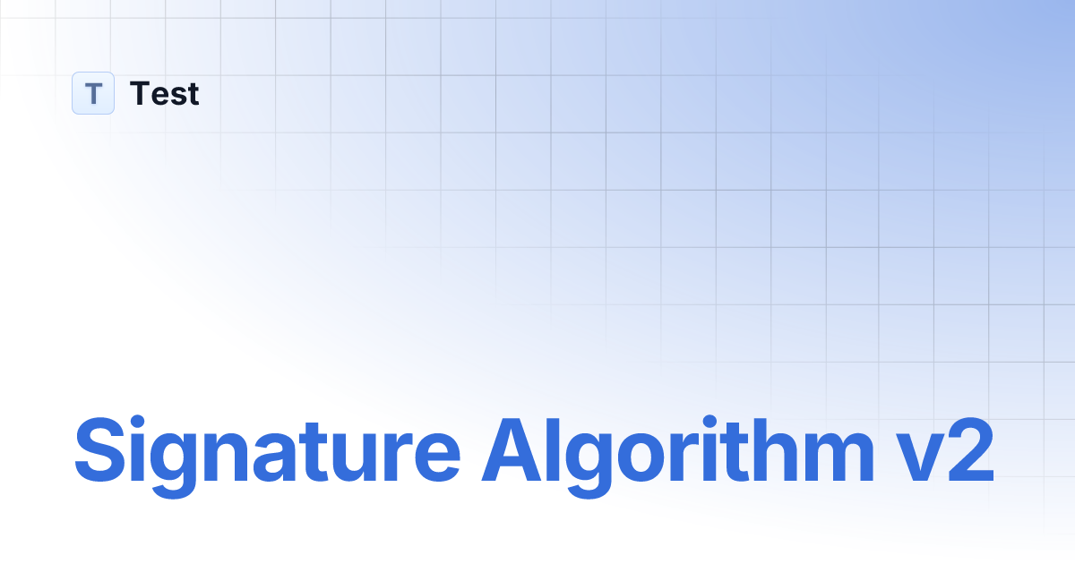 Signature Algorithm v2 | Test