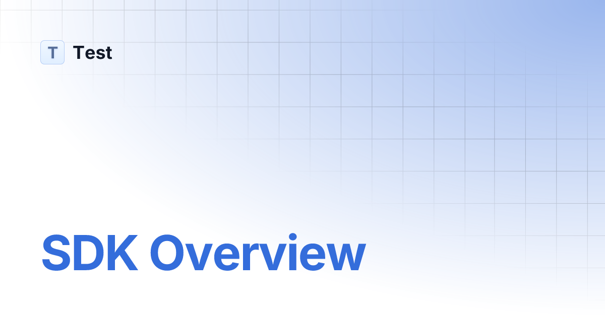 SDK Overview | Test