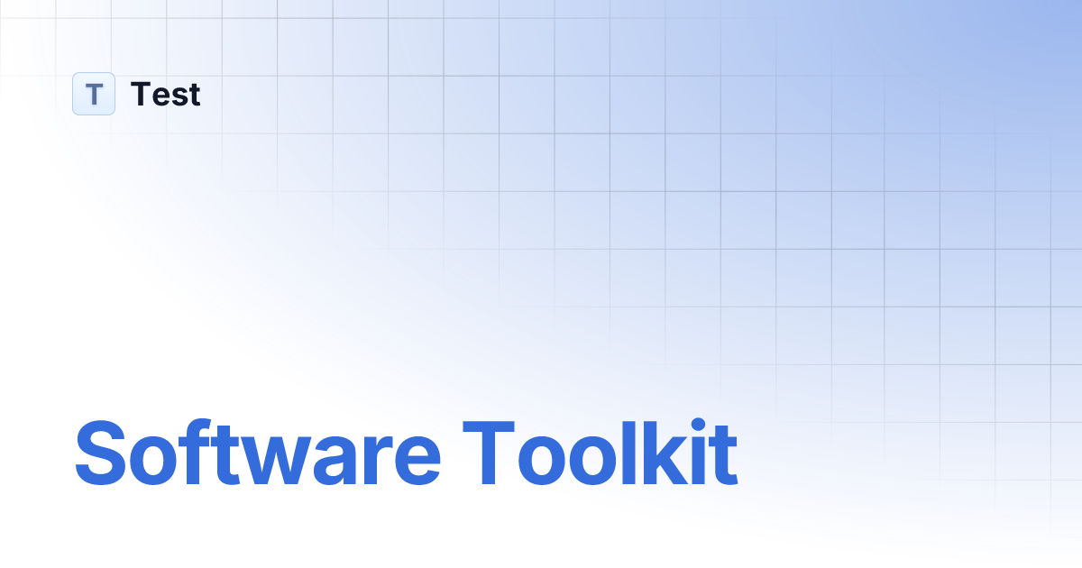 Software Toolkit | 测试分支英文（ci-develop) | Test